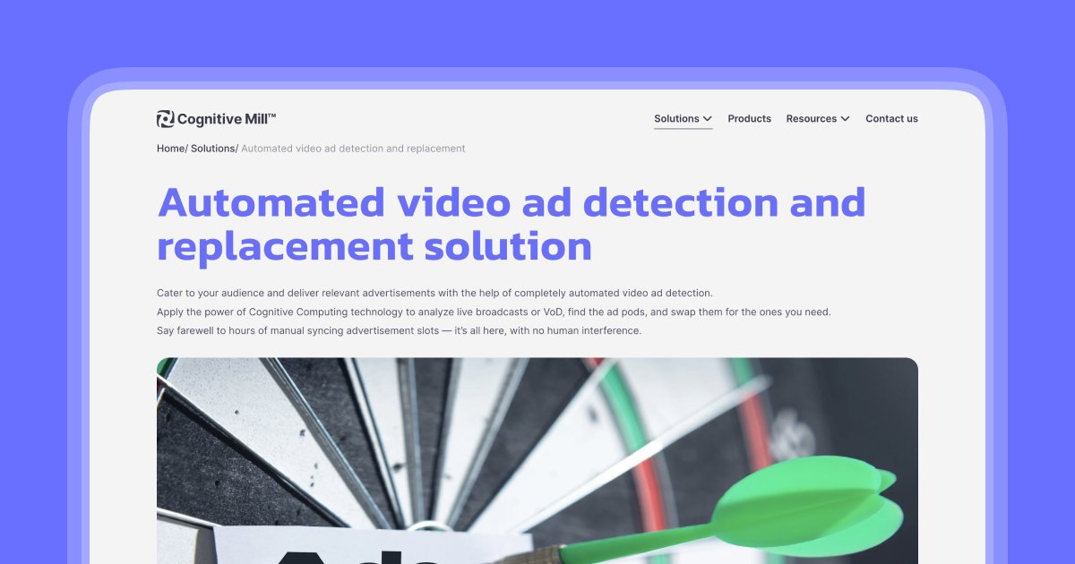Automated video ad detection and replacement tool | CognitiveMill