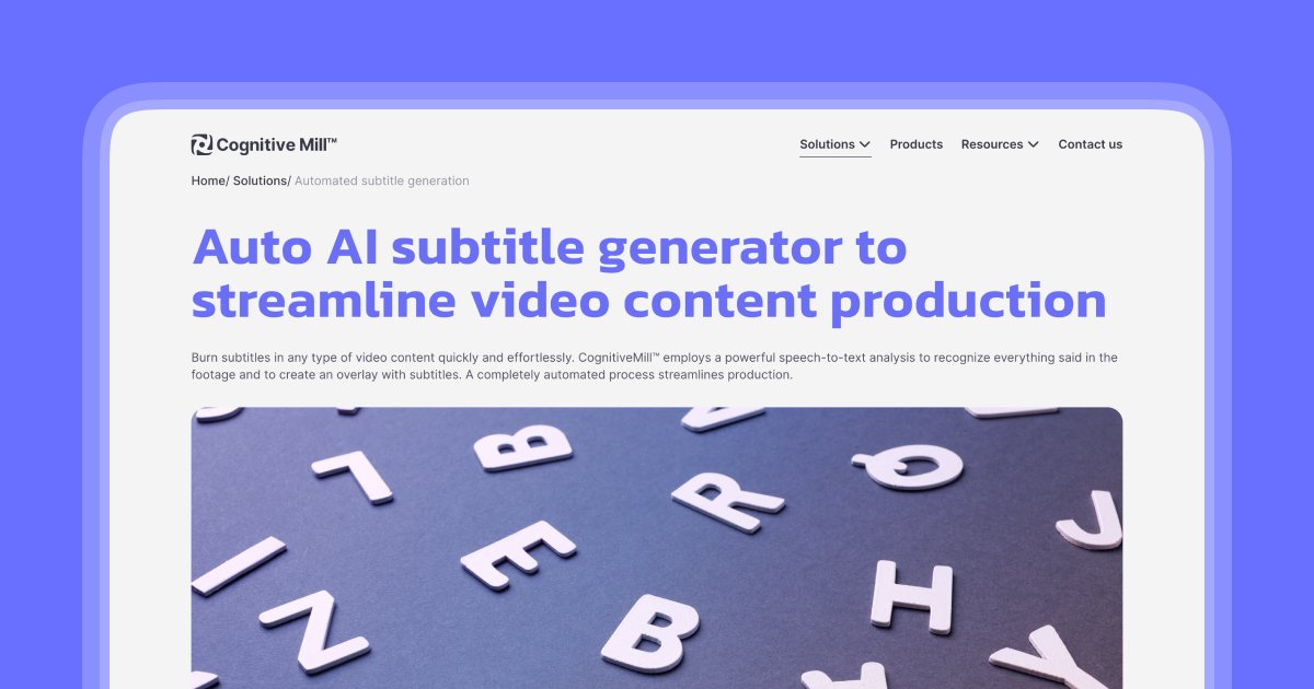 Online Auto AI Subtitle Generator for videos | CognitiveMill