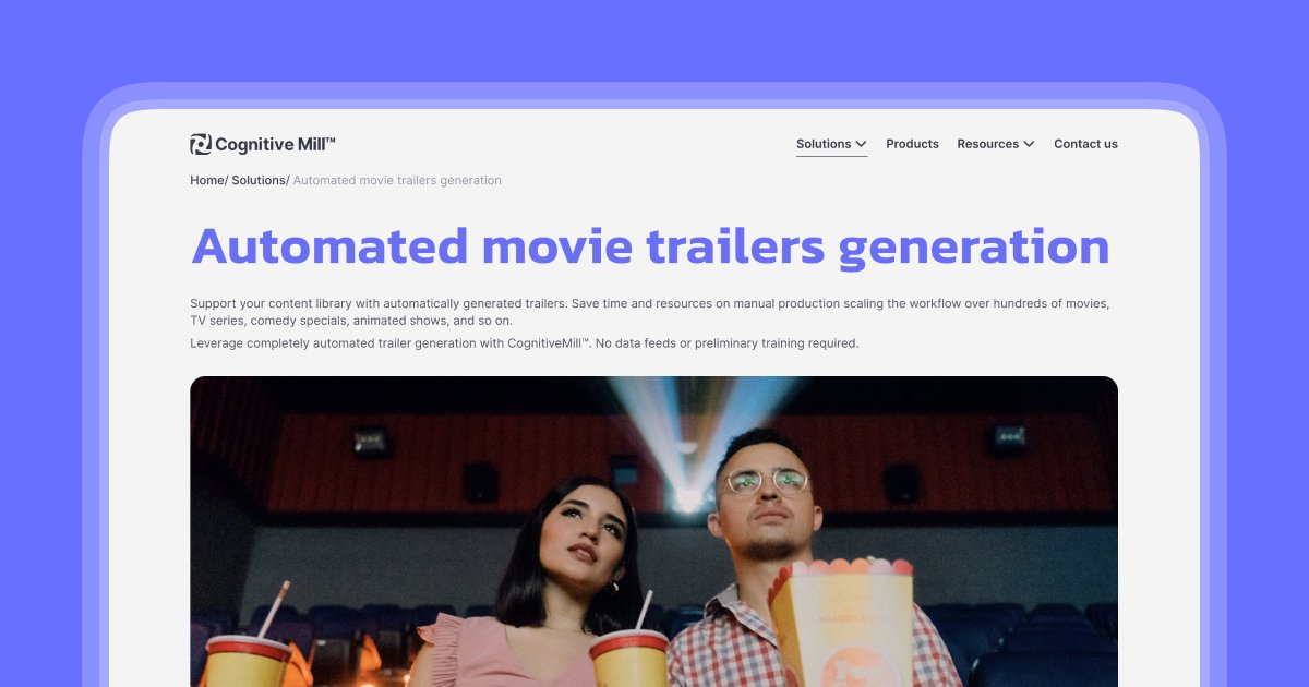 Automated movie trailers generation | Cognitive Mill