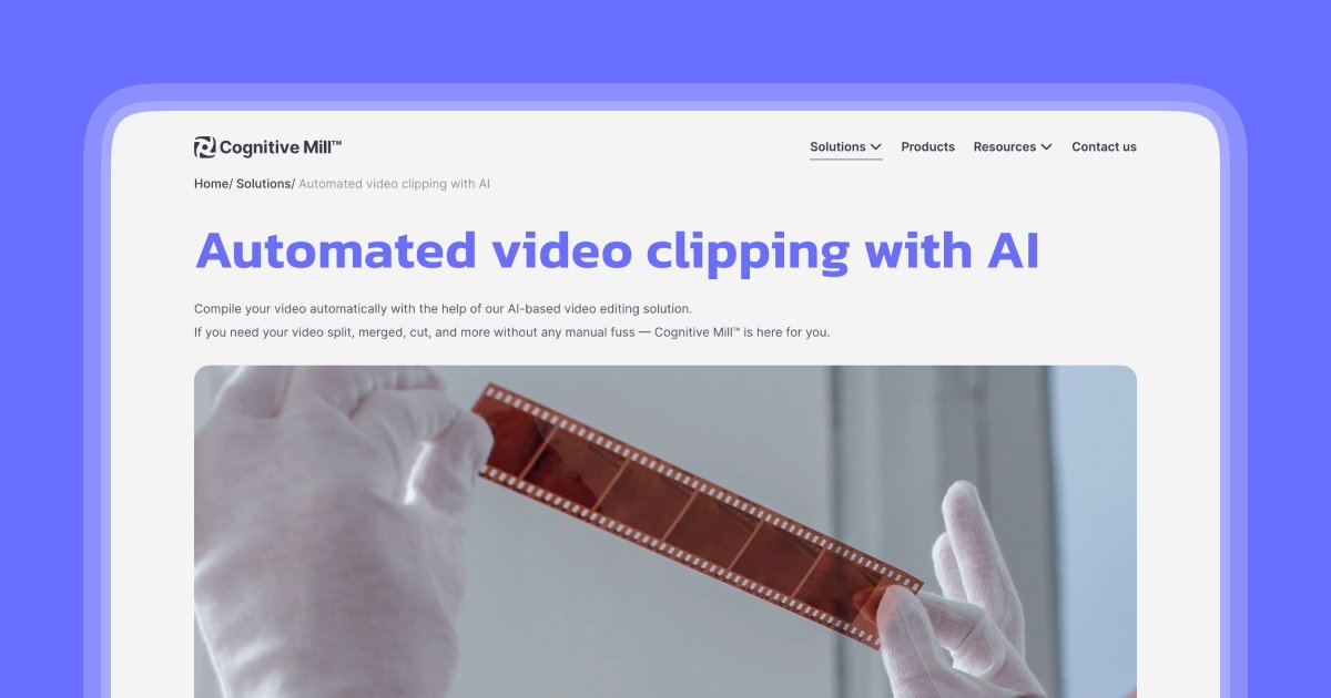 Automated video clipping with AI | Cognitive Mill